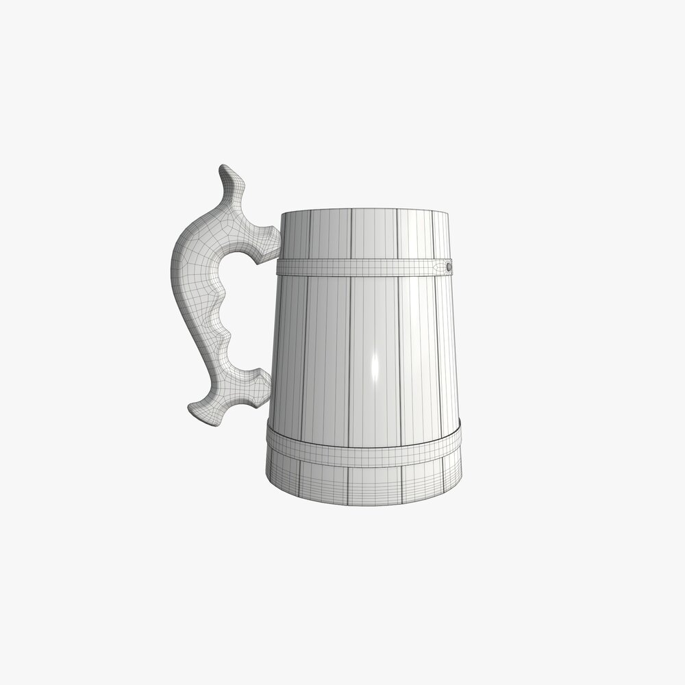 Beer Mug Wooden 01 3D model - Download Bottles, Cans on 3DModels.org