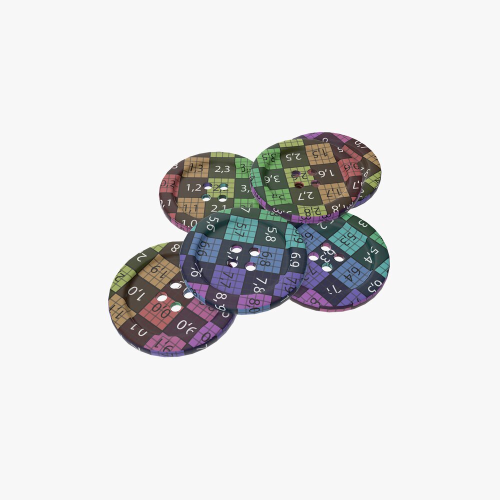 Colorful Sewing Buttons 3D model - Download Hobbies on 3DModels.org