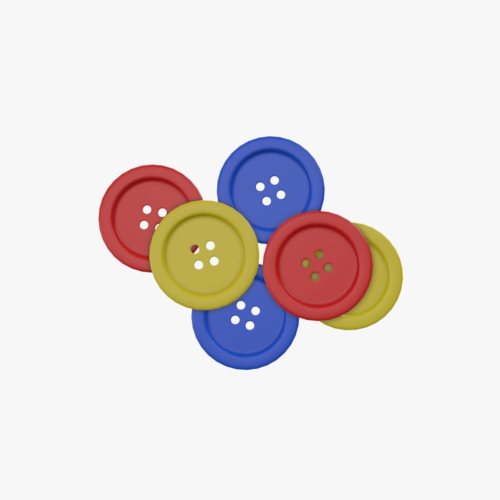 Colorful Sewing Buttons 3D model - Download Hobbies on 3DModels.org