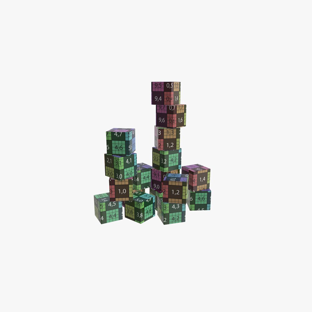 Colored Cubes 3D model - Download Toys on 3DModels.org