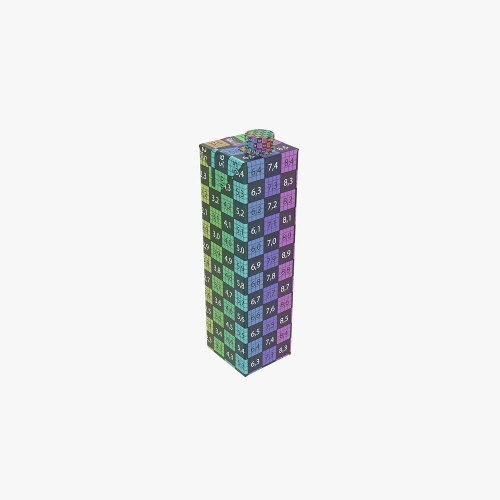 Juice Cardboard Box Packaging With Cap 1000ml Slim 3D model - Download ...