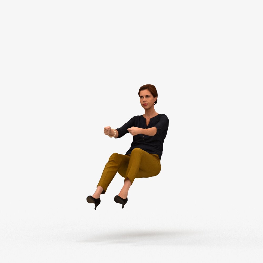Woman In a Suit Is Driving a Car 3D model - Download Character on ...
