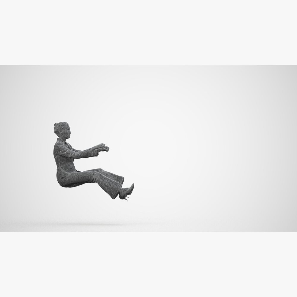 Woman In a Brown Suit Is Driving a Car 3D model - Download Character on ...