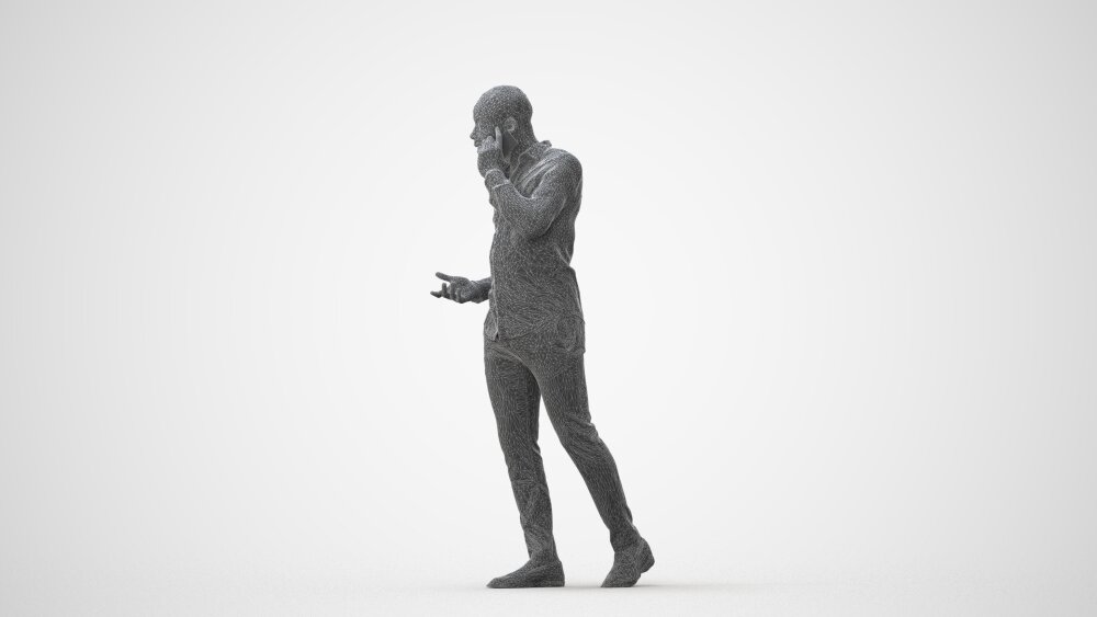 Man in Black Shirt Using Smartphone 3D model - Download Character on ...