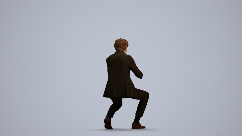 Hombre Sentado con Traje Negro Modelo 3D - Descargar Character on ...