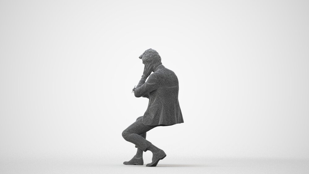 Hombre Sentado con Traje Negro Modelo 3D - Descargar Character on ...