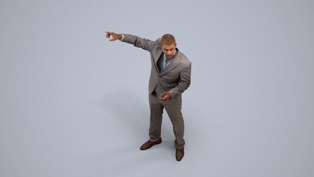 Man in Business Suit Pointing Right Modelo 3D - Descargar Character on ...