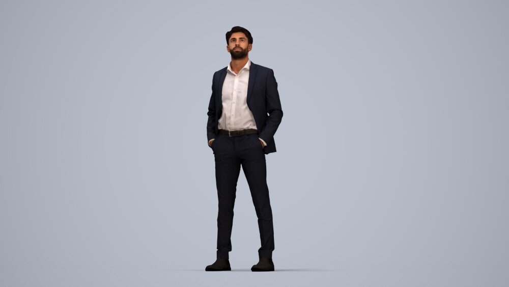 Man in Business Suit with White Dress Shirt Modelo 3D - Descargar ...