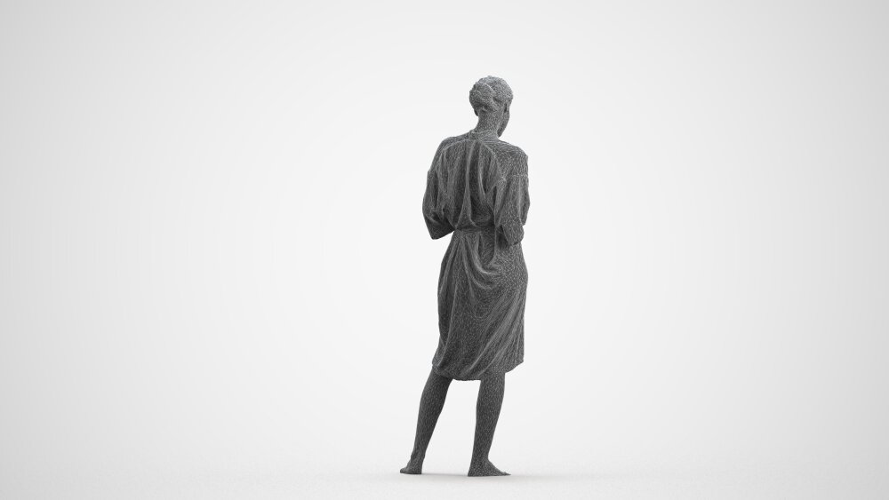 Person in Floral Kimono Texting 3D model - Download Character on ...