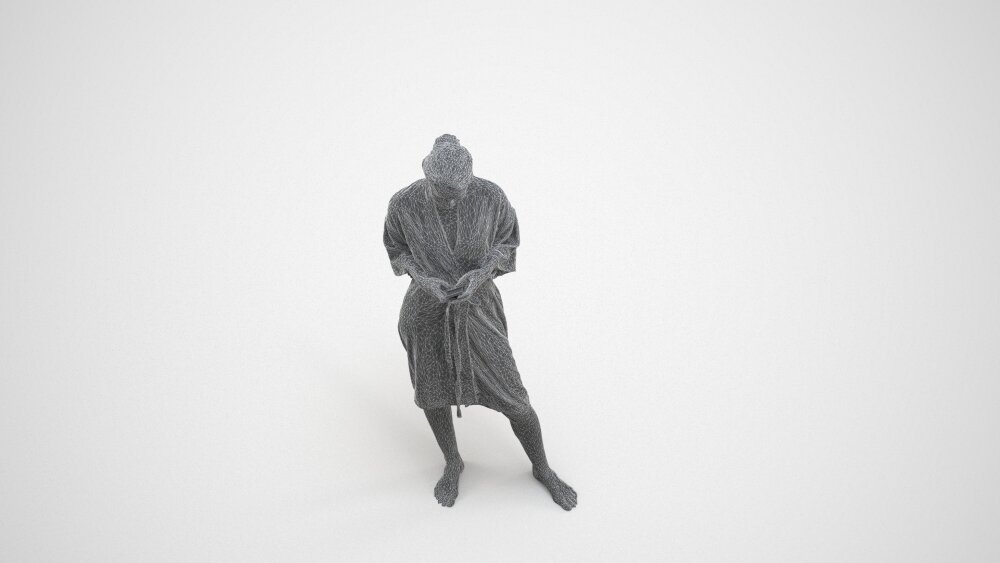 Person in Floral Kimono Texting 3D model - Download Character on ...