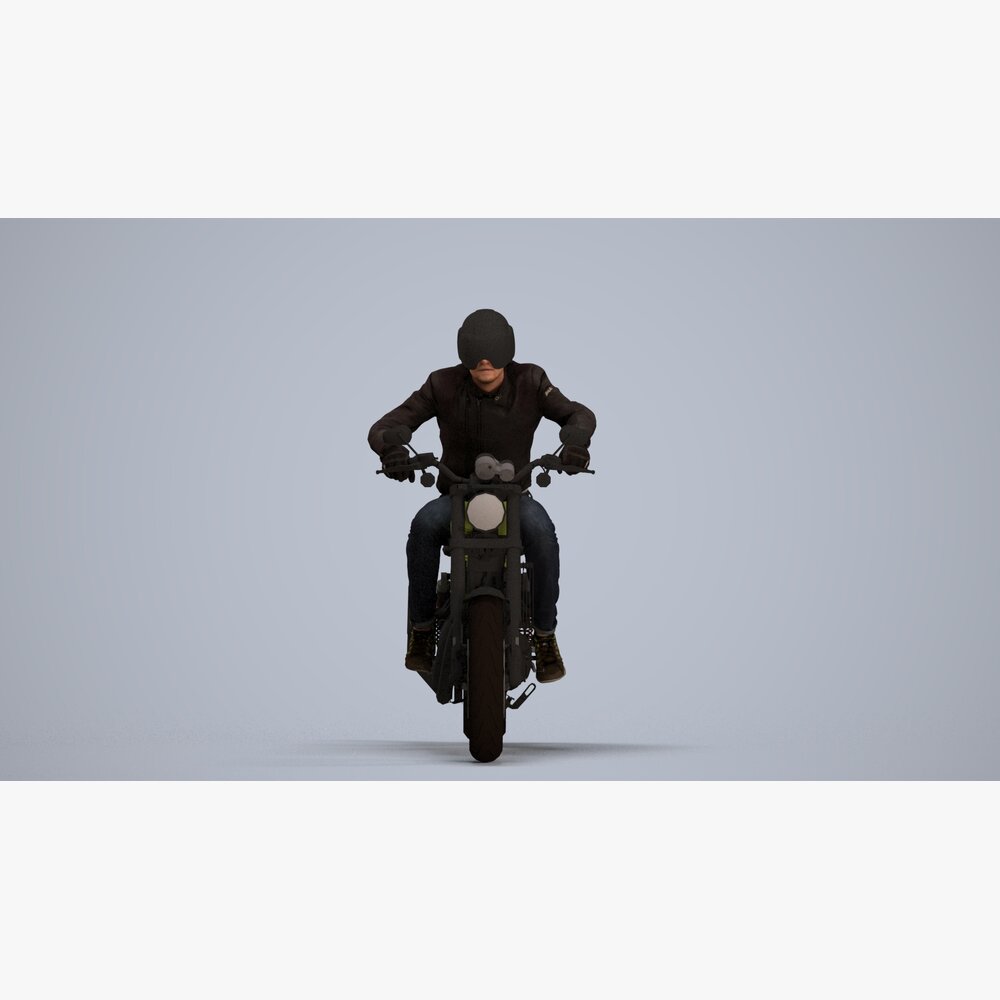 Man Riding a Motorcycle 3D model - Download Character on 3DModels.org