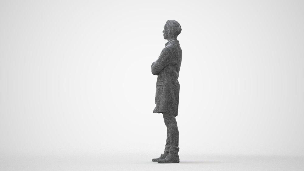 Standing Man with Folded Arms in Black Coat Modelo 3D - Descargar ...