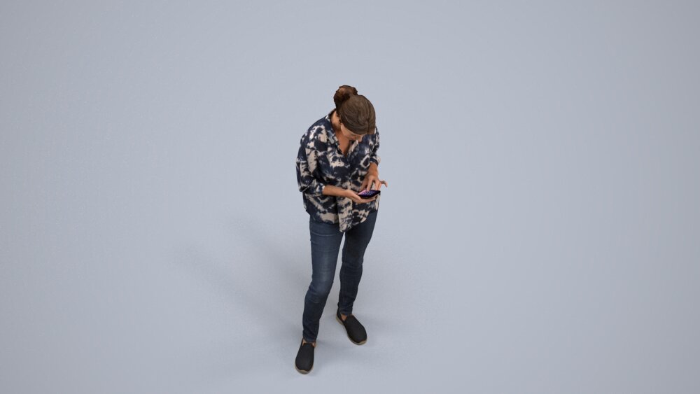 Mujer con Ropa Casual Revisando Smartphone Modelo 3D - Descargar ...