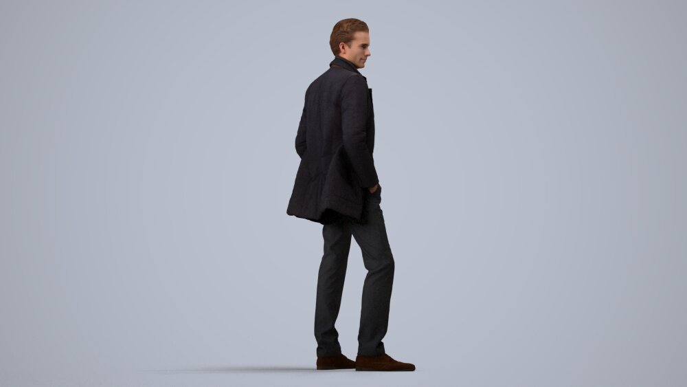 Man in Wool-Blend Jacket with Paisley Sweater Outfit 3D model ...