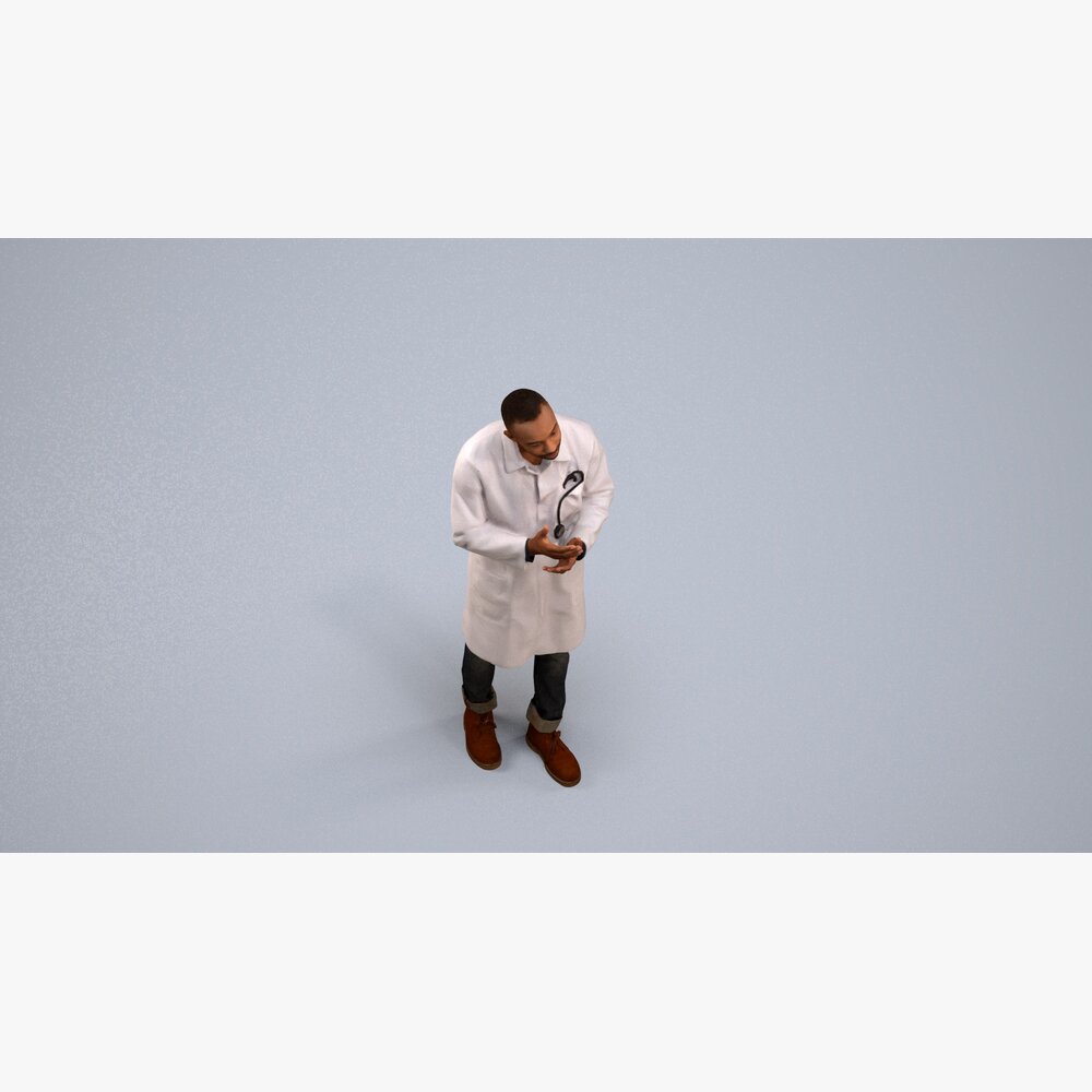 Man In a White Lab Coat 3D model - Download Character on 3DModels.org