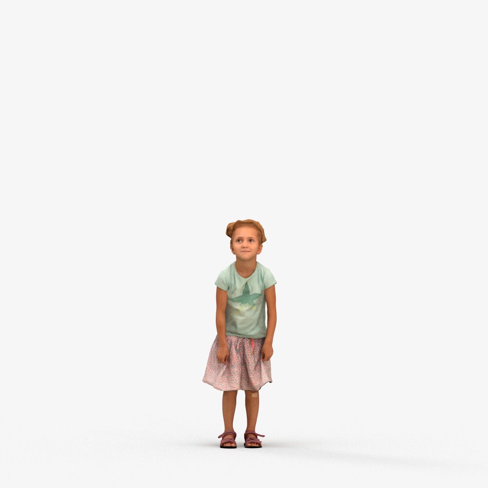 Child Figure with Green Shirt and Pink Skirt Modelo 3D - Descargar ...