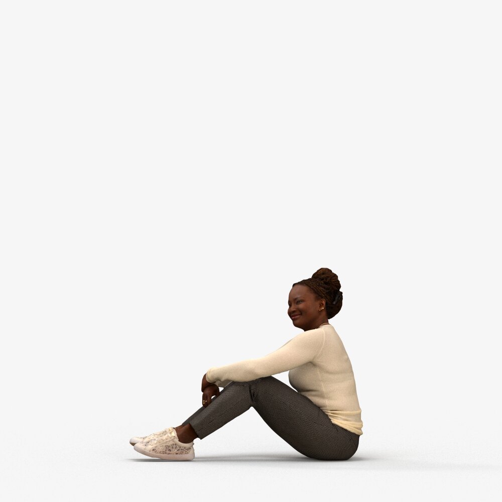 Woman in Casual Clothing with Sneakers 3D model - Download Character on ...