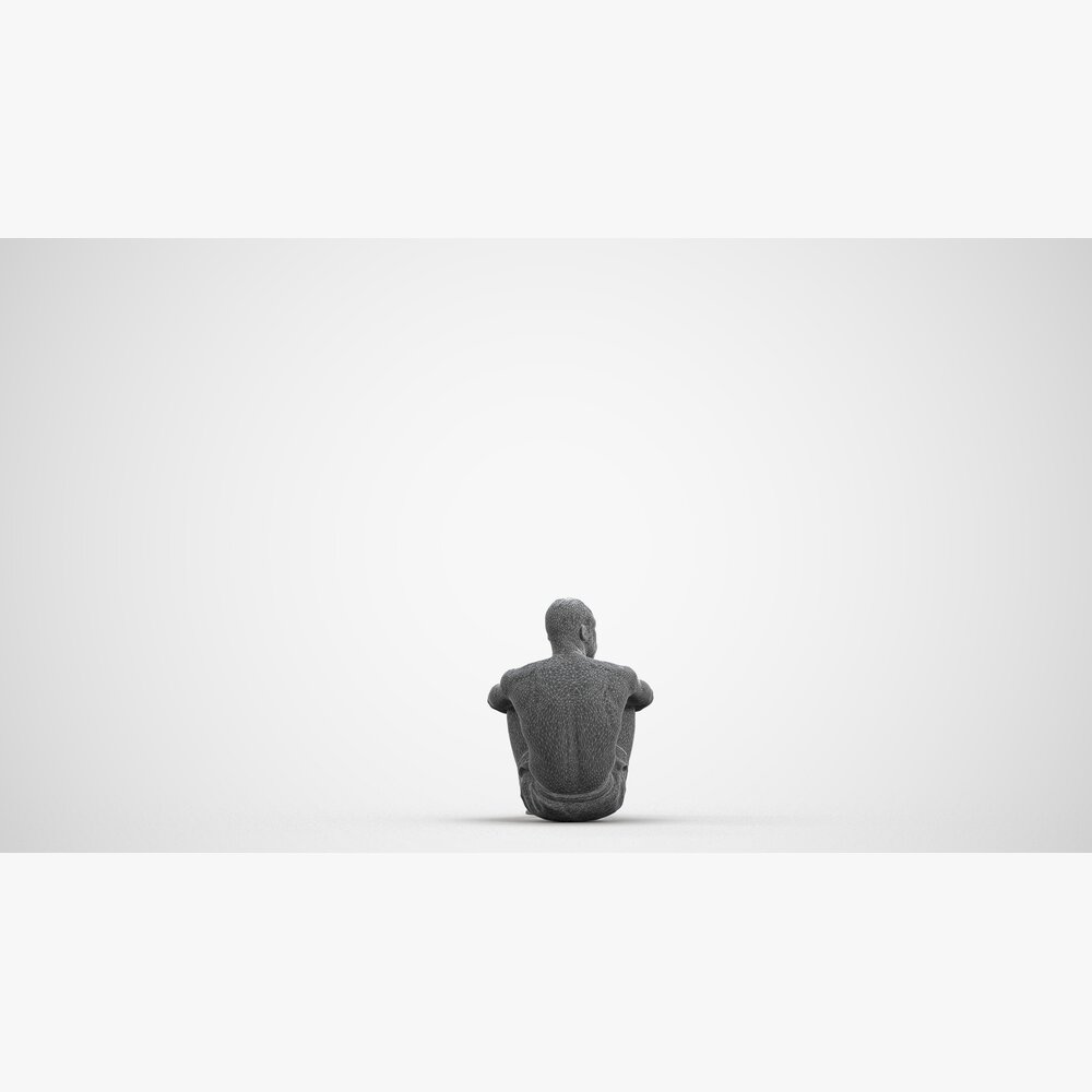 Man Sitting On The Ground 3D model - Download Character on 3DModels.org