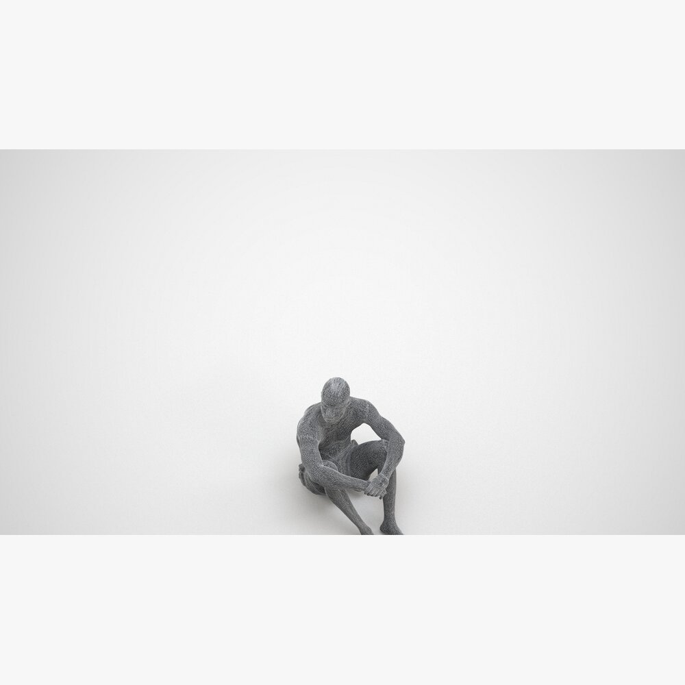 Man Sitting On The Ground 3D model - Download Character on 3DModels.org