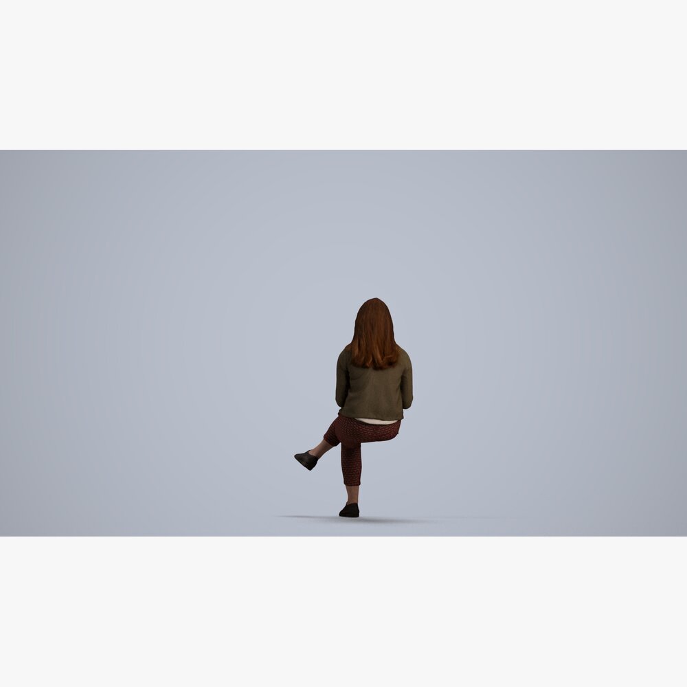 Woman Sitting On A Stool Using Her Phone 3D model - Download Character ...