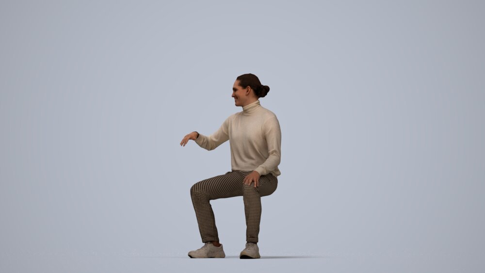 Model 3D Siedząca Męska Postać w Neutralnym Stroju - Pobierz Character ...