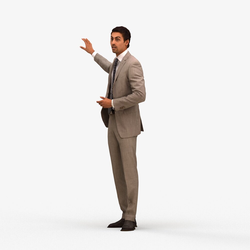 Man In a Classic Suit Giving a Presentation 3D model - Download ...