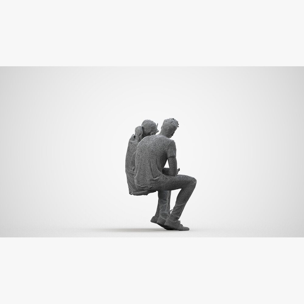 Man and Woman Sitting On a Bench 3D model - Download People on 3DModels.org