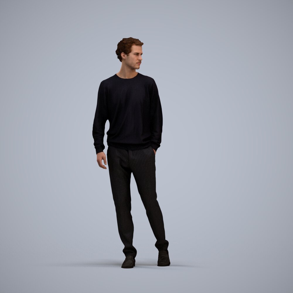 Man in Casual Black Outfit Modelo 3D - Descargar Character on 3DModels.org
