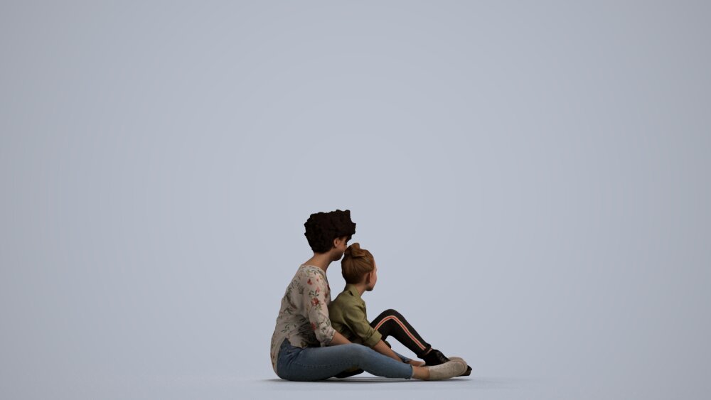 Sitting Mother and Son: Family Bonding Moment 3D model - Download ...