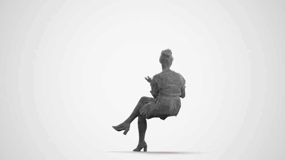 Woman Seated in Pink Dress with Coordinated Heels 3D model - Download ...