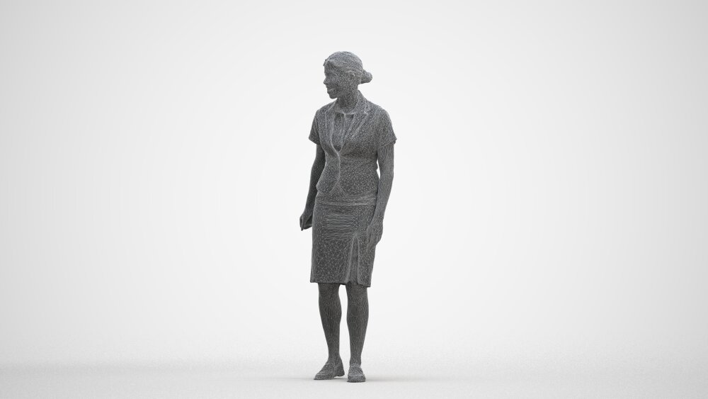 Smartly Dressed Woman in Business Attire with Black Vest and Skirt 3D ...