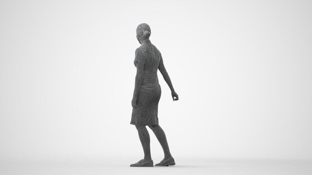 Smartly Dressed Woman in Business Attire with Black Vest and Skirt 3D ...