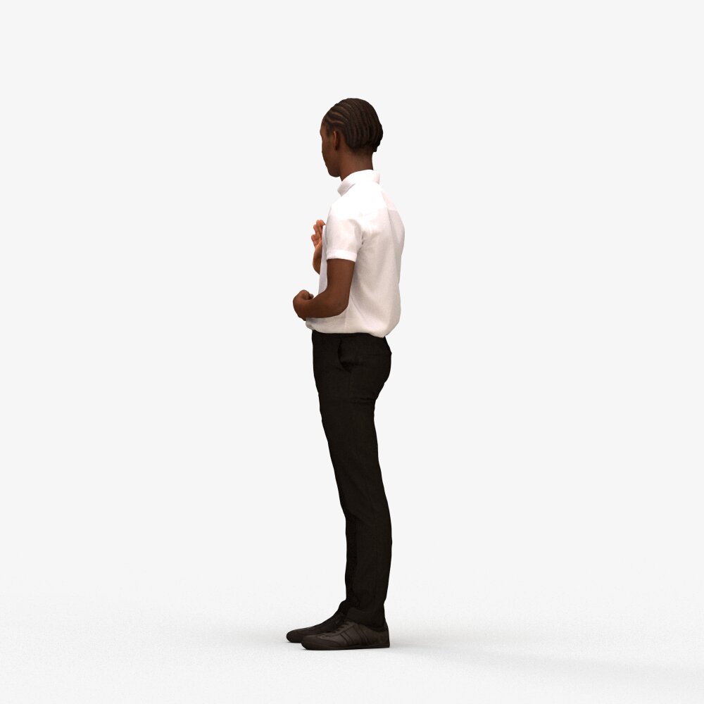 Man in Professional Attire Standing Side View 3D model - Download ...