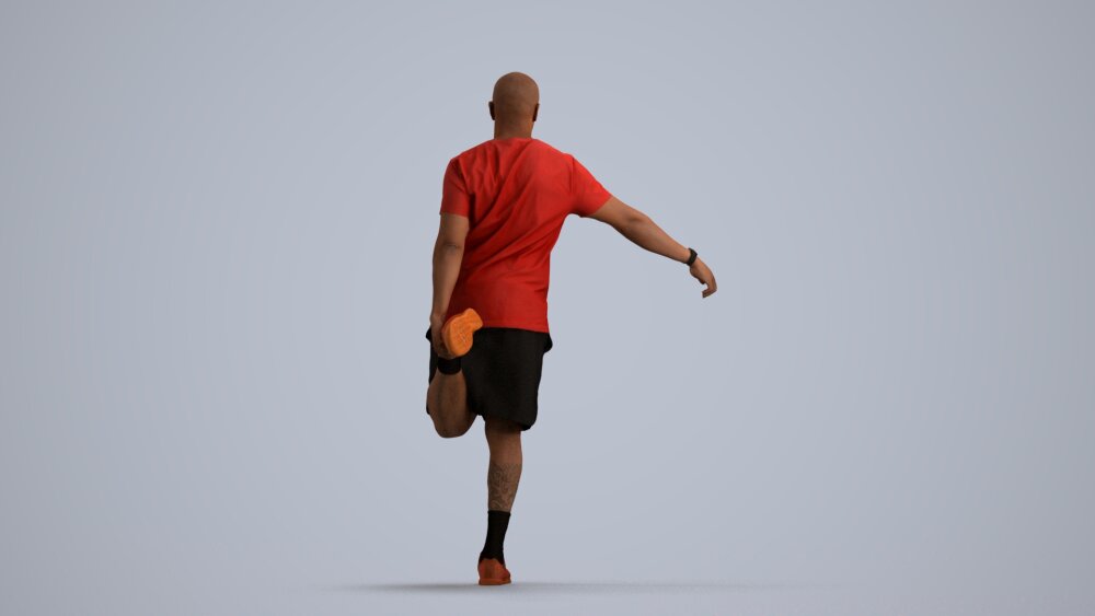 Man Stretching in Red Athletic Outfit 3D model - Download Character on ...