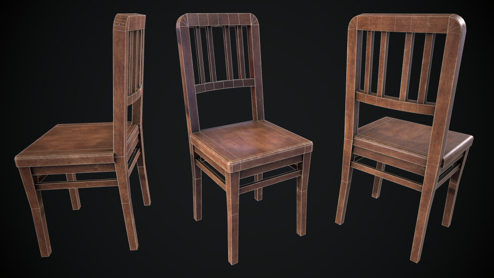 Wooden Chair 3D model - Download Chair on 3DModels.org