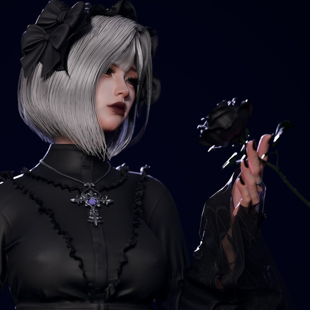 Dark Fantasy Gothic Girl Lilith 3D модель - Скачать Character на ...