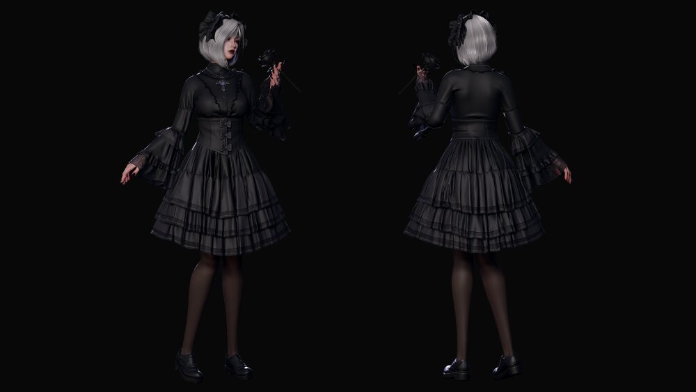 Dark Fantasy Gothic Girl Lilith 3D модель - Скачать Character на ...