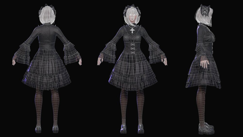 Dark Fantasy Gothic Girl Lilith 3D 모델 - 다운로드 Character on 3DModels.org