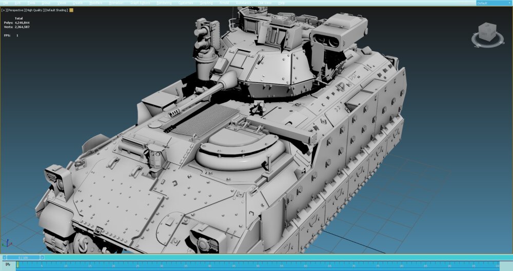 Bradley M2A4 3D model - Download Fighting Vehicle on 3DModels.org