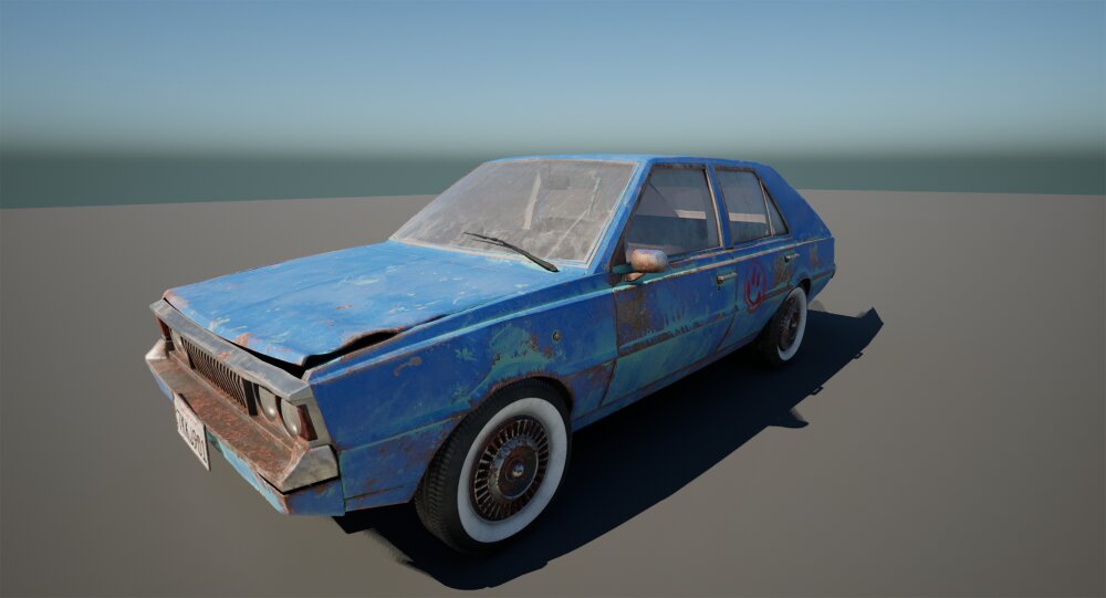 Vintage Rusted Abandoned Car 3D model - Download Hatchback on 3DModels.org