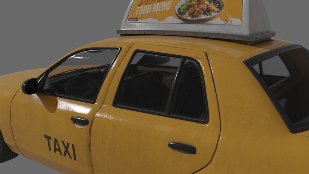 Classic Yellow Taxi 3D模型 - 下载 Sedan on 3DModels.org