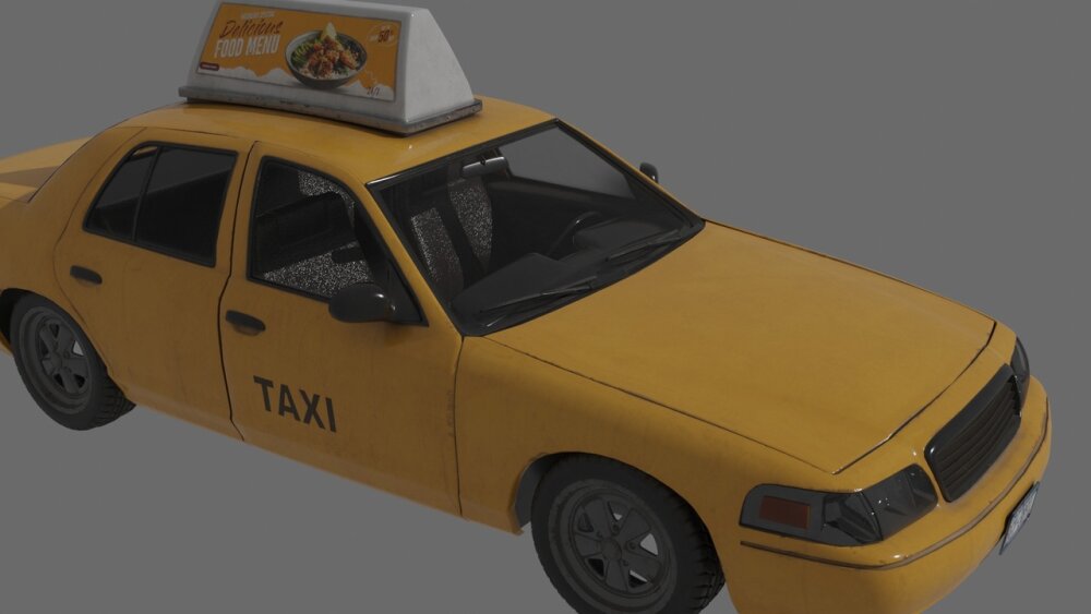 Classic Yellow Taxi 3D model - Download Sedan on 3DModels.org