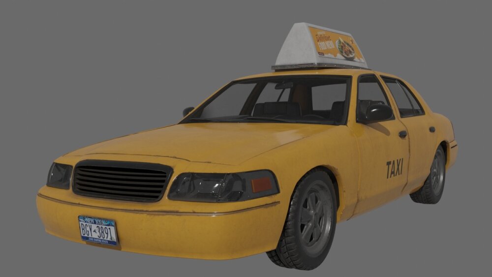 Classic Yellow Taxi 3D model - Download Sedan on 3DModels.org