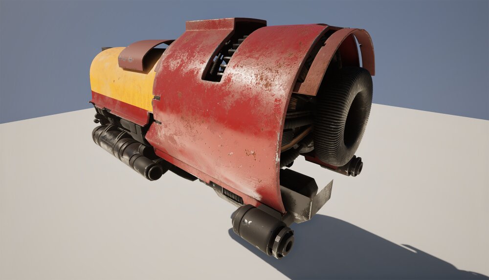 Futuristic Diesel Punk Train 3D model - Download Locomotive on 3DModels.org