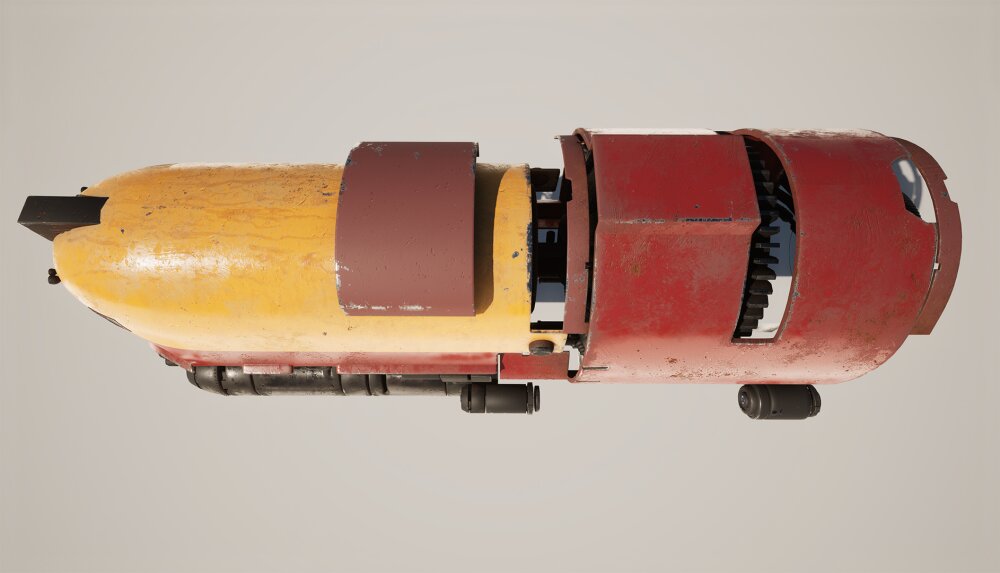 Futuristic Diesel Punk Train 3D model - Download Locomotive on 3DModels.org