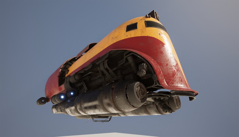 Futuristic Diesel Punk Train 3D model - Download Locomotive on 3DModels.org