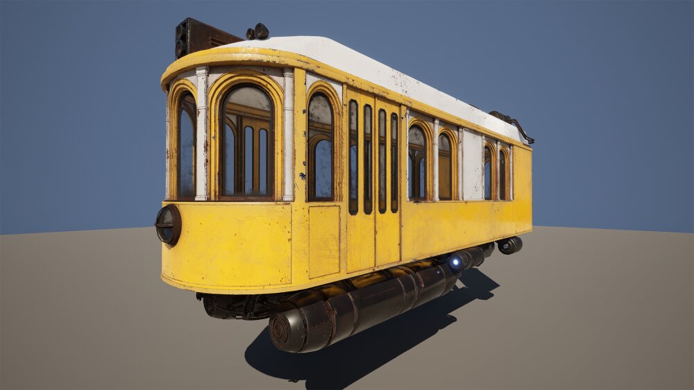 Diesel Punk Tram 3D模型 - 下载 路面電車 on 3DModels.org