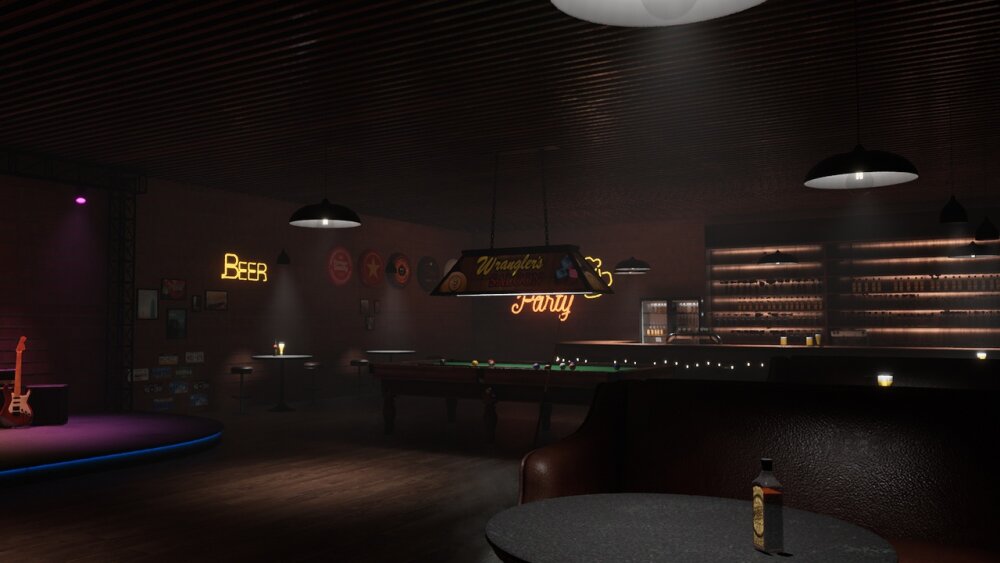 Classic Bar Interior 3D model - Download Game locations on 3DModels.org