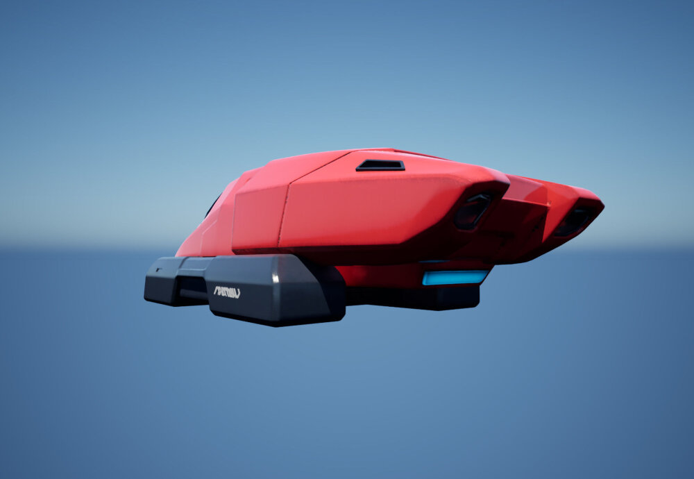 Red Cyberpunk Car 3D model - Download Sedan on 3DModels.org