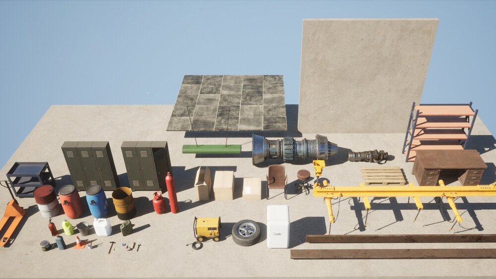 Workshop Props 3D model - Download Industrial spaces on 3DModels.org